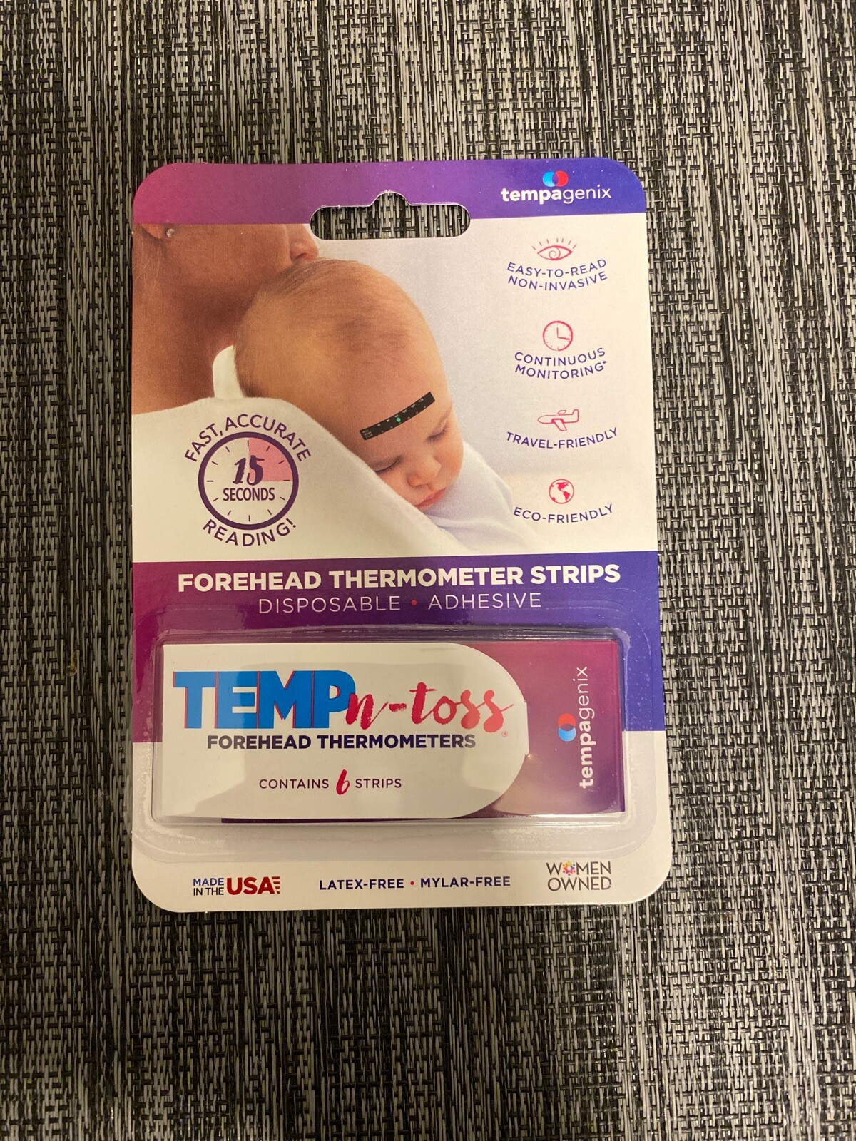 Temp-N-Toss Disposable Forehead Thermometer Strips 6 strips Brand new ...