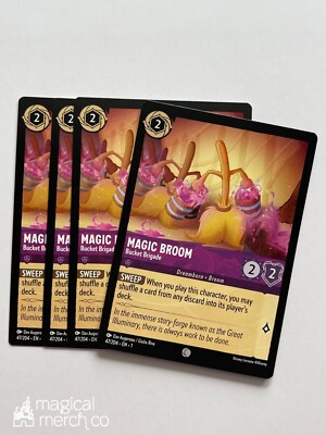 Disney Lorcana Magic Broom Bucket Brigade 47/204 Common NM Card Regular ...