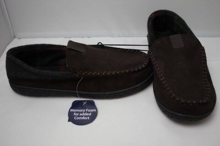 NEW Mens Slippers Size 7 - 8 Memory Foam Slip On House Shoes In/Outdoor ...