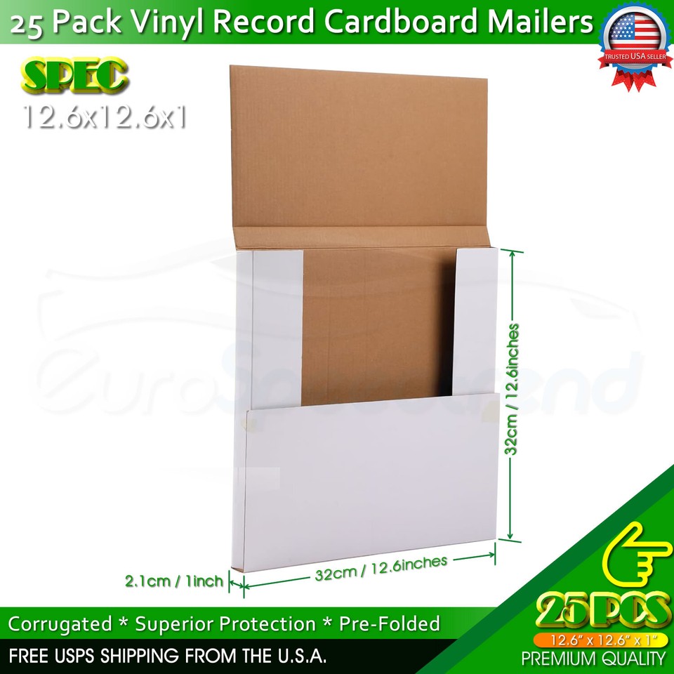 Vinyl Record Mailer LP White Shipping Boxes 12" Album Book Cardboard ...