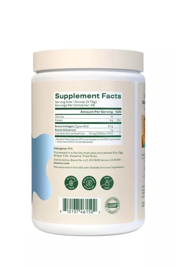 Bloom Nutrition Colostrum & Collagen Peptides, 8 oz (226.6g) | eBay