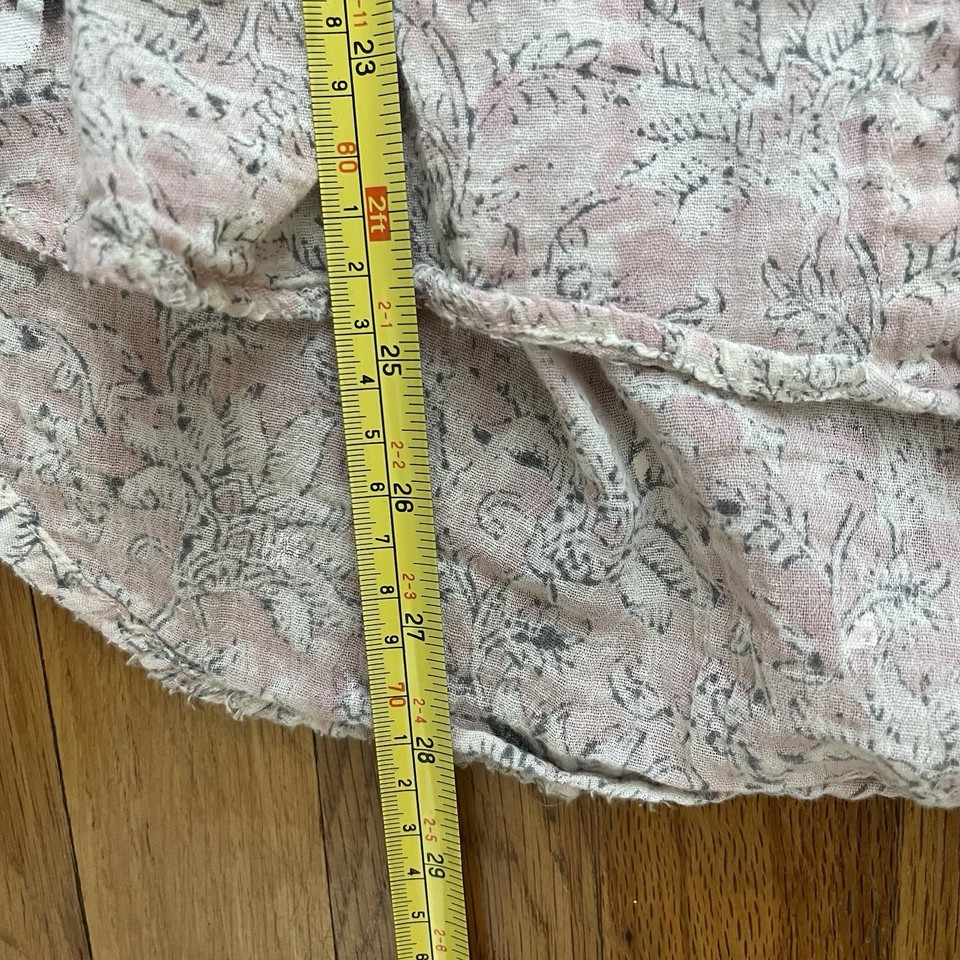 MAGNOLIA PEARL Twill Blockprint Kelly Western Shirt One Size Pink Paint Wimsical | eBay