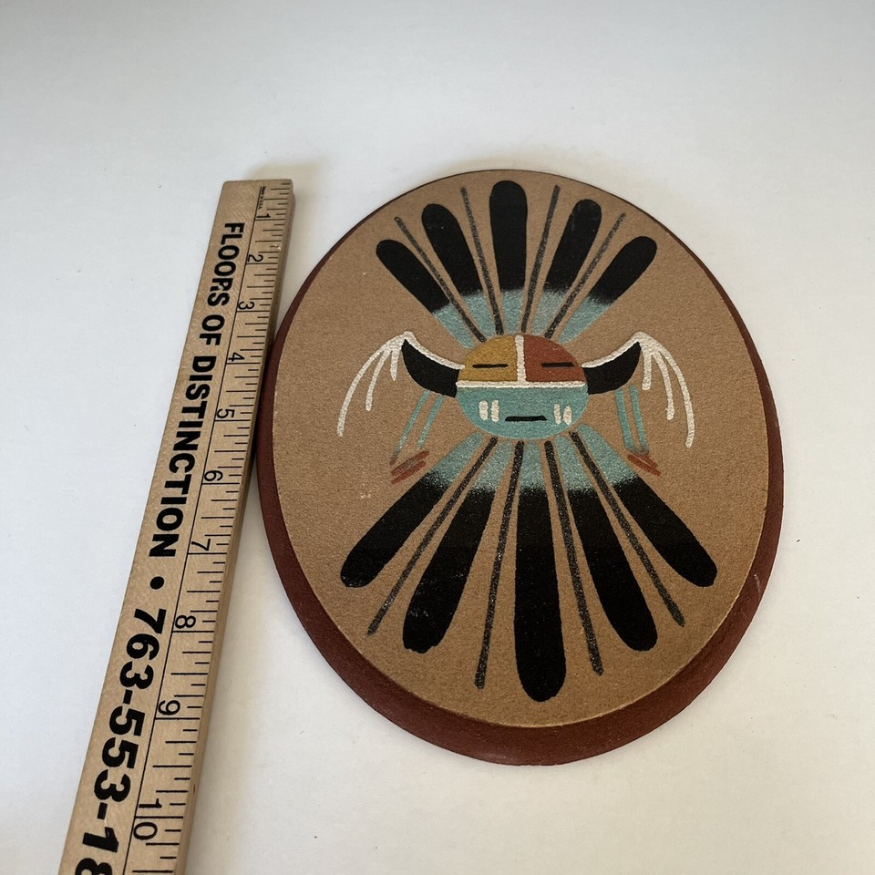 irma lee native art sand painting sun shield oval 9.5x7" wall art | eBay