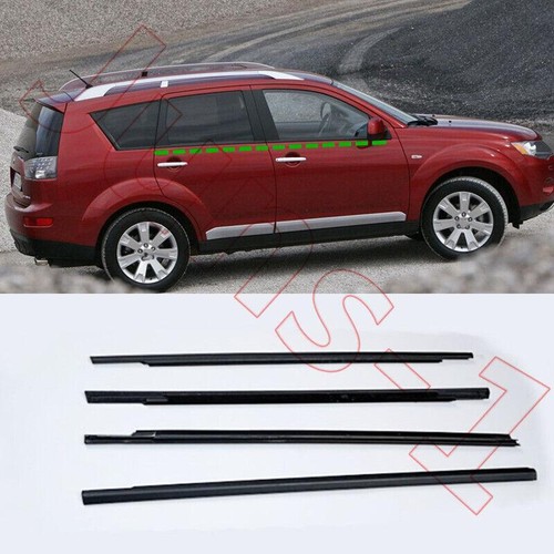 4*For Mitsubishi Outlander 2006-2012 Black Outer Window Weatherstrip ...