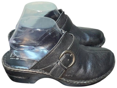 BOC Born Leather Mules Clogs Women Size 9 Hannie Black Buckle BC3457 ...