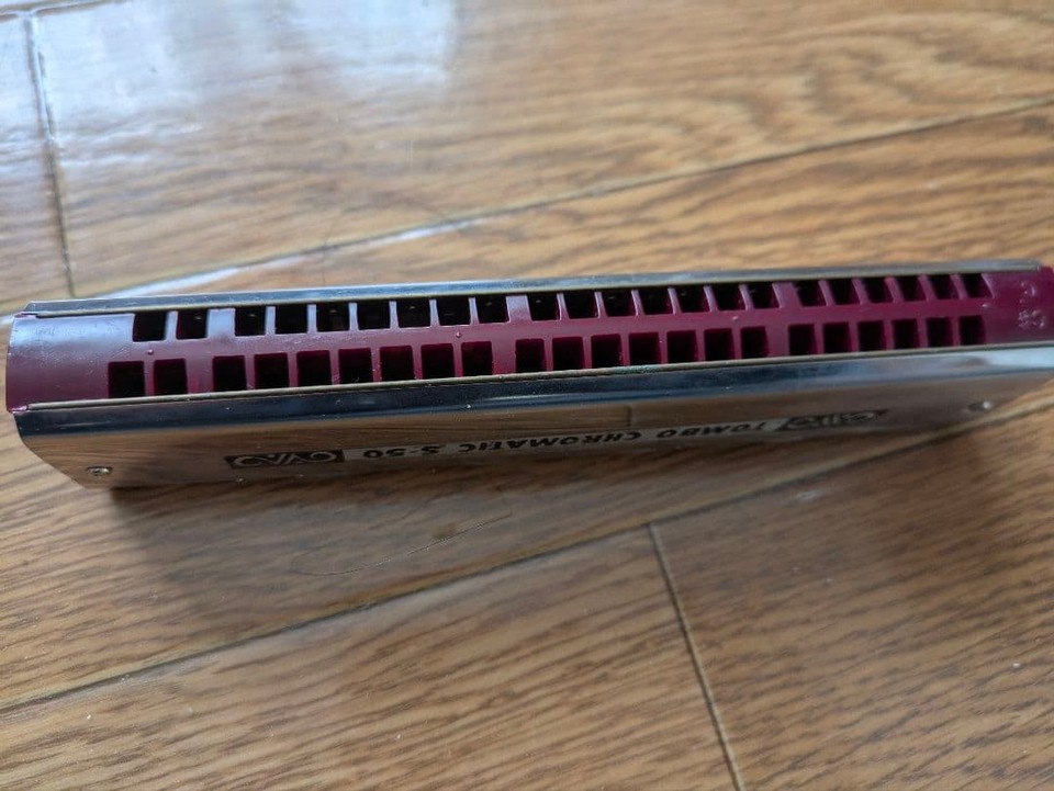CAVO TOMBO CHROMATIC S-50 Harmonica Silver Metal Used NNE | eBay