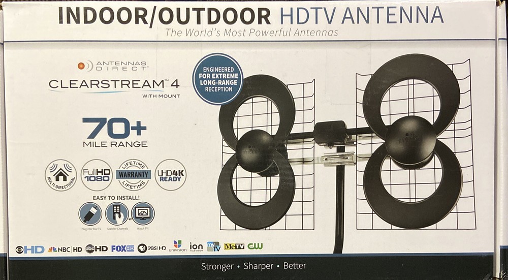 Antennas Direct - ClearStream 4 Digital Broadcast TV Antenna, Outdoor ...