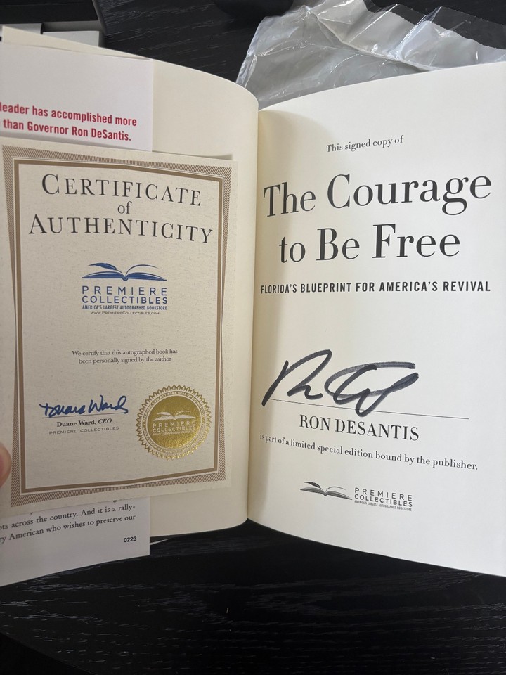 (2) Ron DeSantis Florida Signed The Courage To Be Free Hardcover Book ...
