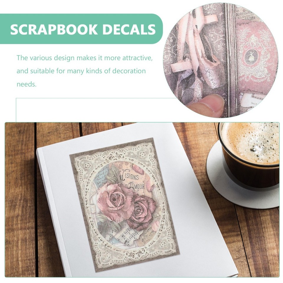 40 Pcs Material Sheet Vintage Diy Crafts Supplies Junk Journal Kit ...