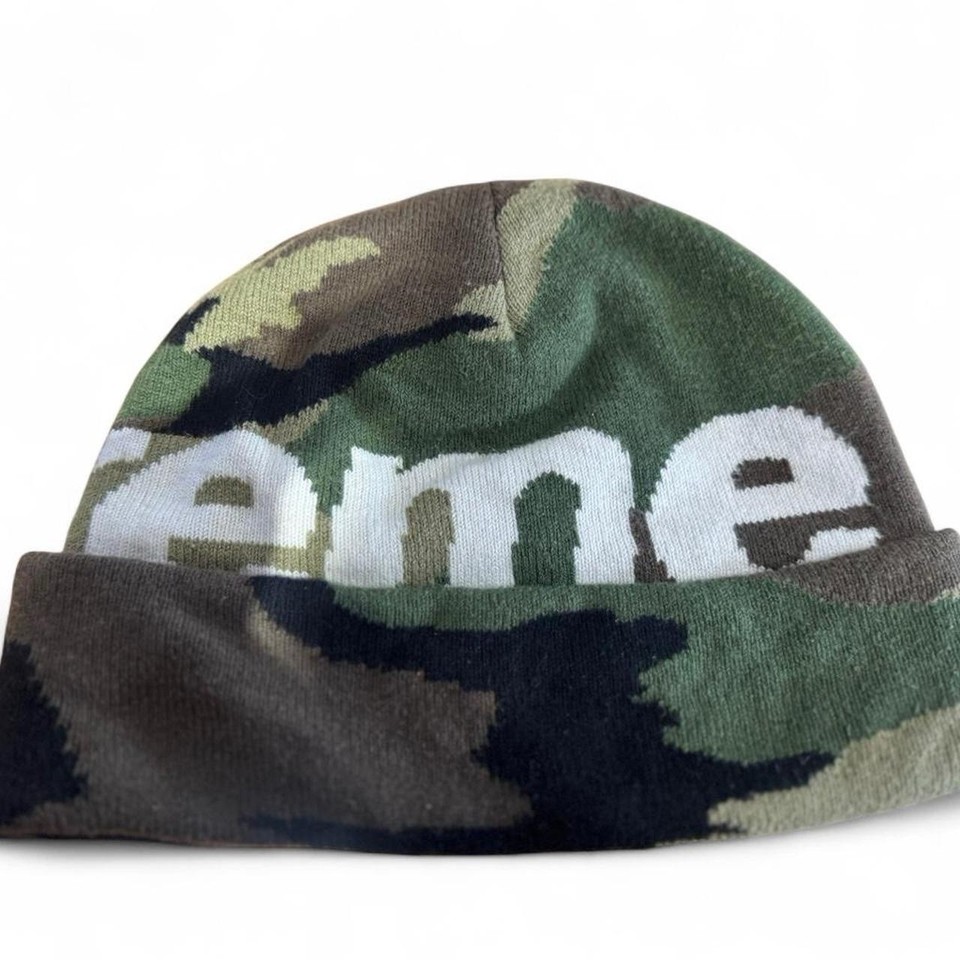 Supreme Woodland Camouflage Logo Beanie Hat | eBay UK