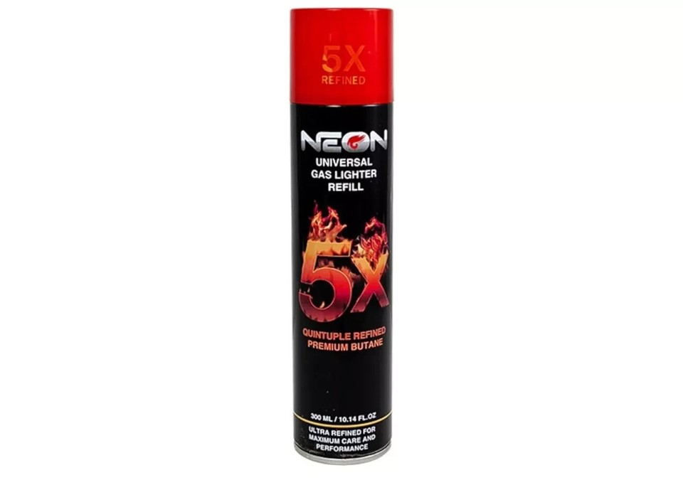 12 Can Neon 5X Refined Butane Lighter Gas Fuel Refill 300 mL 10.14 oZ ...