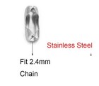 10pc Silver Stainless 2.4mm Clasp Ball Solder Dog Tag Chain Connector ...