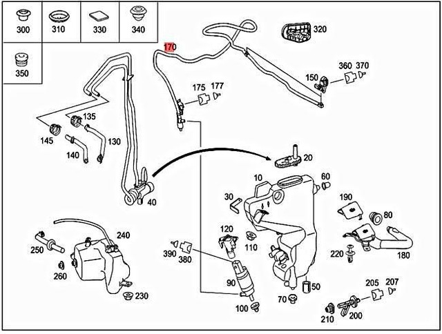 MERCEDES BENZ 2118600292 Genuine OEM Factory Original Washer Hose for ...