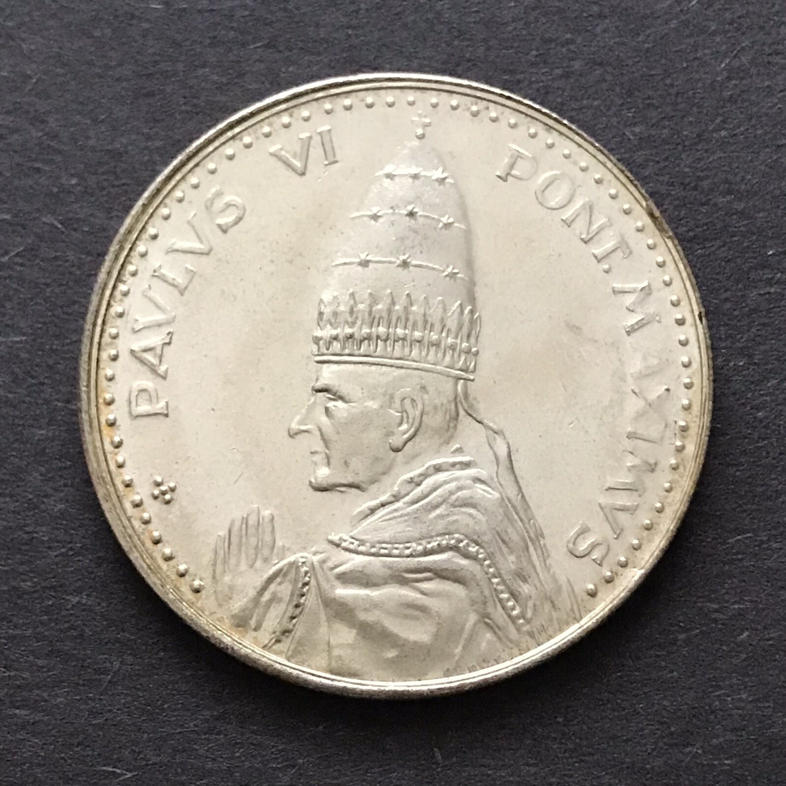 VTG PAVLVS VI PONT MAXIMVS Pope John Paul II in Tiara Coin ROMA ...