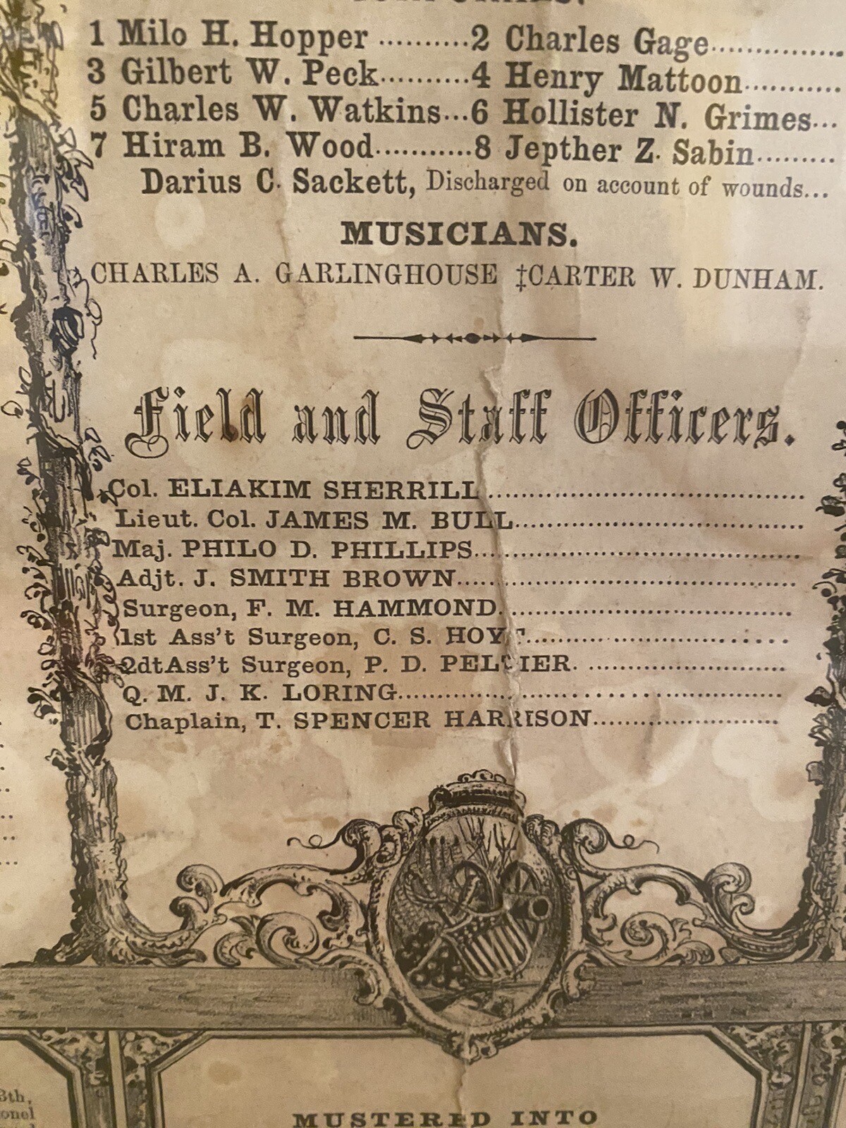 Civil War Soldiers Memorial roster 1862 126th Regiment New York ...