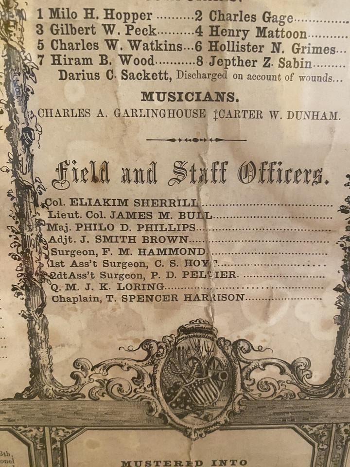 Civil War Soldiers Memorial roster 1862 126th Regiment New York ...