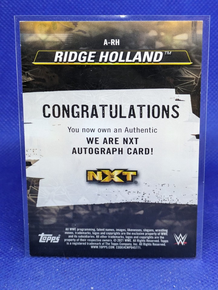 2021 Topps WWE NXT We Are NXT Auto /250 Ridge Holland #A-RH Rookie Auto ...