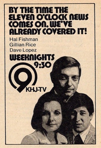 1974 TV AD GILLIAN RICE HAL FISHMAN & DAVE LOPEZ KHJ NEWS LOS ANGELES ...
