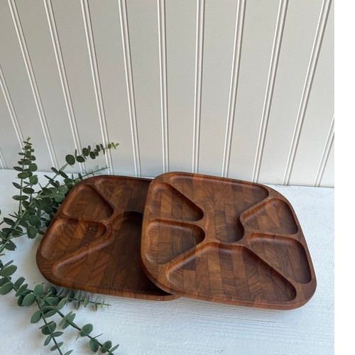 Vintage Digsmed Danish Set of 2 Teak Wood Plates | Divided | Mid ...
