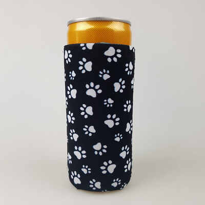 250ml Slim Can Stubby Drink Cooler Cat Paws Neoprene Kombucha Energy ...