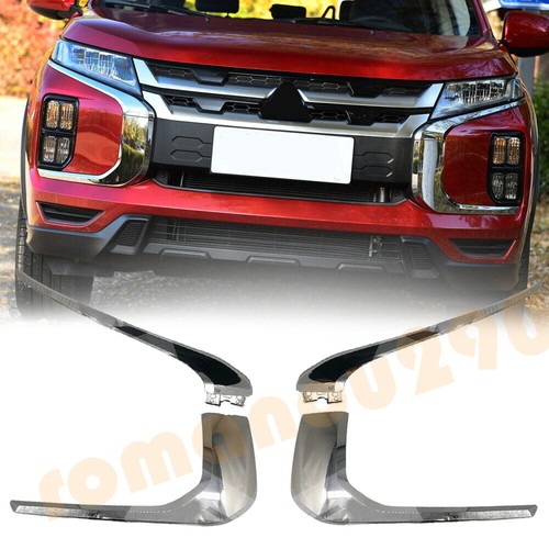 For Mitsubishi Outlander Sport 2020-21 Chrome L&R Front Bumper Moulding ...