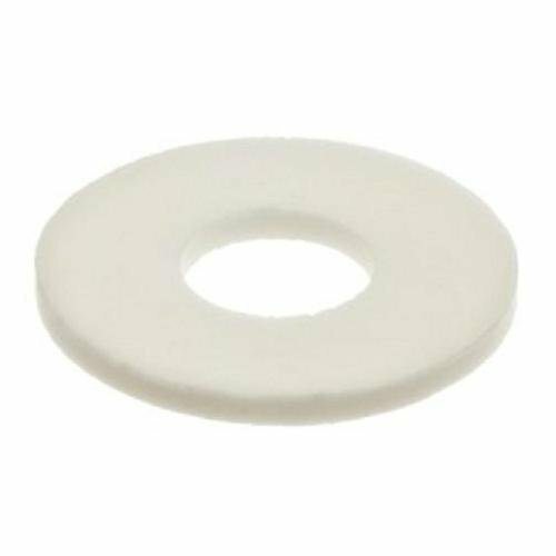 Nylon 6/6 Flat Washer, Plain Finish, Off-White, #4 Hole Size, 0.12" ID ...