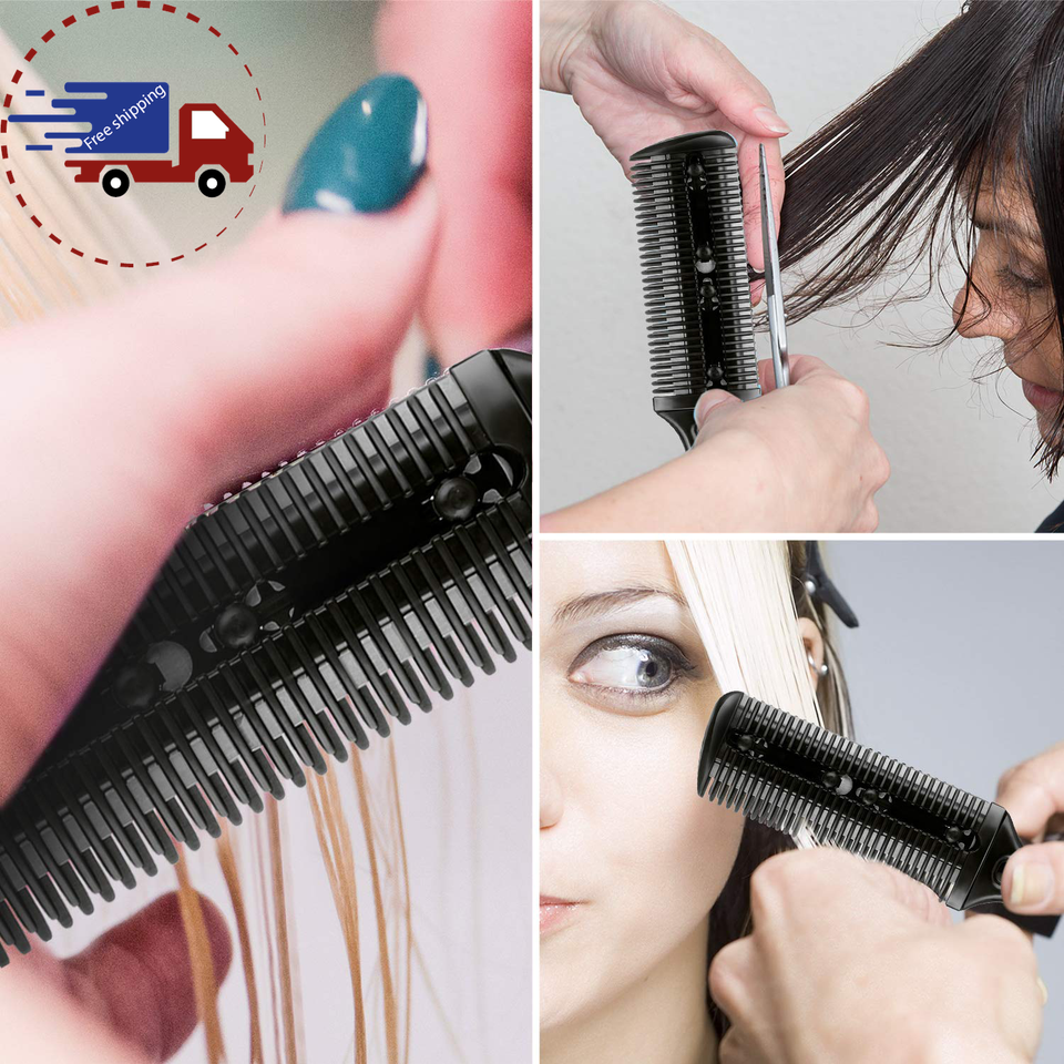 3 Pieces Razor Comb with 10 Pieces Razors, Hair Cutter Comb Cutting ...