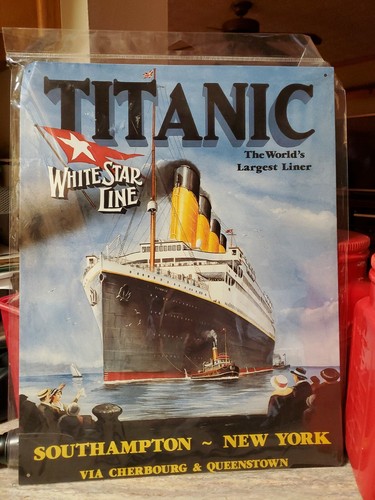 Titanic Metal Sign Tin White Star Line Ad Poster Movie Home Wall Decor ...