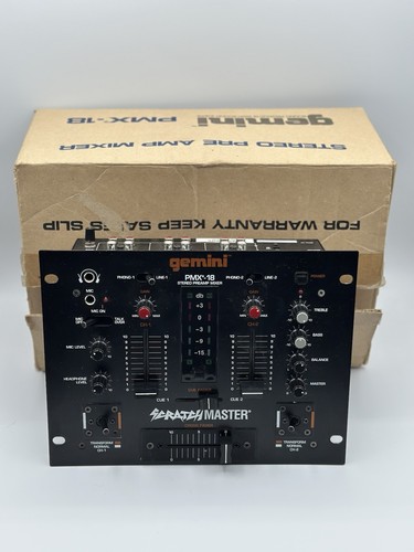 Gemini PMX-18 Stereo Pre Amp Mixer Scratch Master w/ box, power cord ...