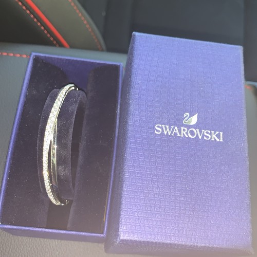 Swarovski Hyperbola Bangle Rhodium White Crystals Small 5572725 | eBay UK