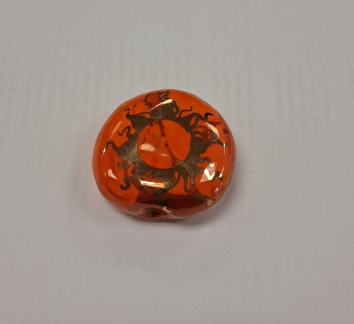 CERAMIC SMOKING STONE CIGARETTE HOLDER 2" SMALL CIGAR GOLD AND ORANGE ...