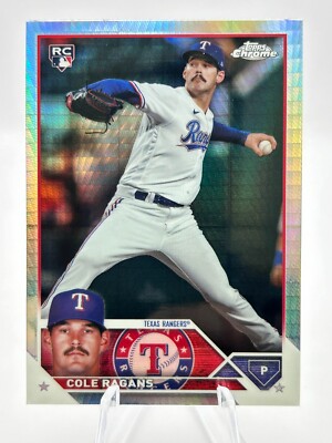 COLE RAGANS 2023 TOPPS CHROME PRISM REFRACTOR ROOKIE TEXAS RANGERS # ...