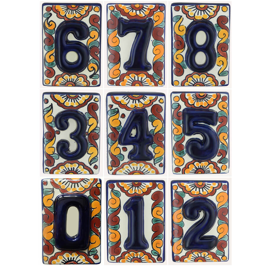 Mexican Tile House Numbers Address Numbers Ceramic House Number ...