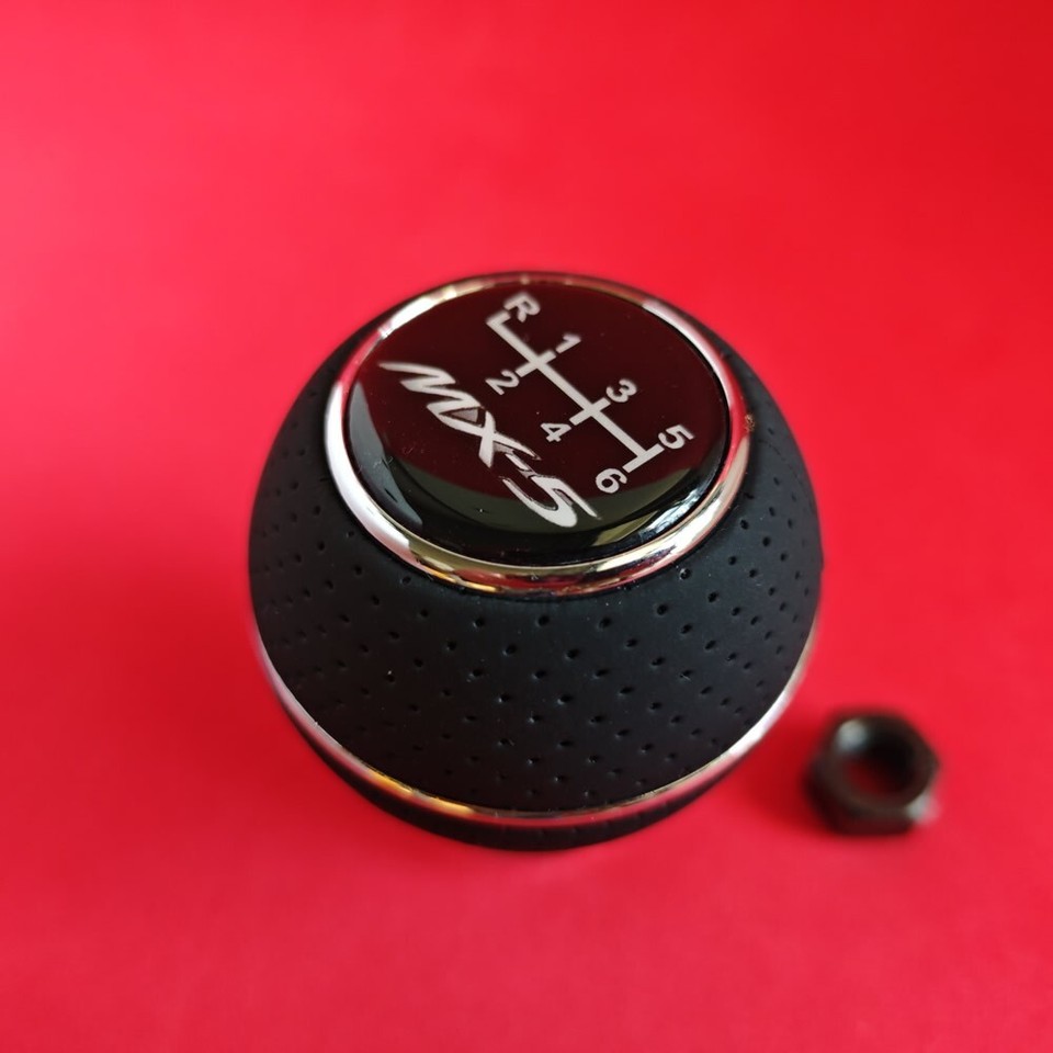 MS chrome LEATHER 6SP SHIFT GEAR KNOB for MAZDA MX5 MX-5 MIATA SPORT NC ...