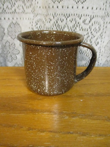 Vintage Cinsa Brown Speckled Enamelware Child's Cup Mug | eBay