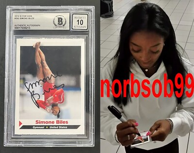 SIMONE BILES SIGNED 2014 SI FOR KIDS ROOKIE CARD w/EXACT VIDEO PROOF ...