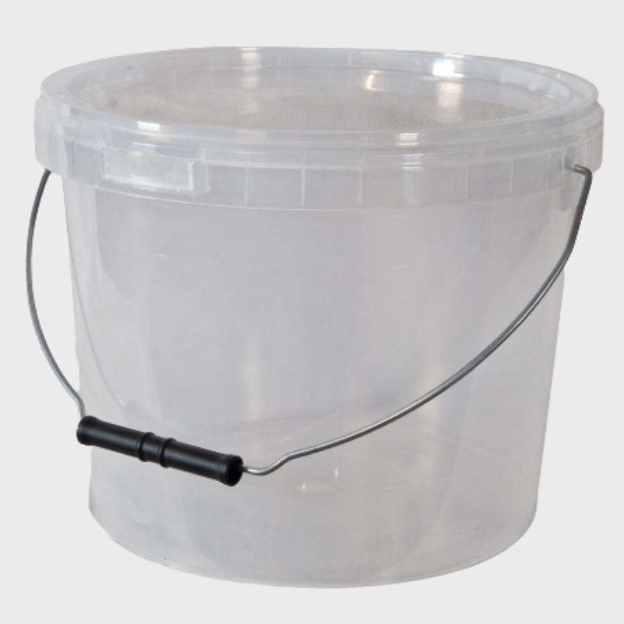 Plastic MultiPurpose Bucket Tub Container Clear w/ Lid Carry Handle 5L ...