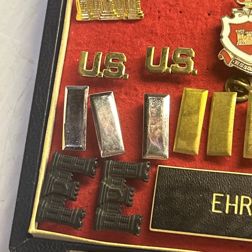 Big lot of Vintage WW2 Military Metals. US Corp of Engineers. Box ...