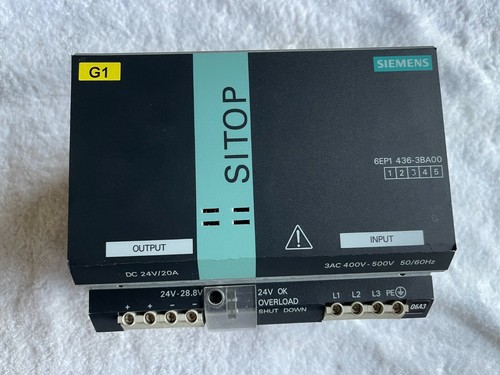 Siemens SITOP Modular 20A Stabilized Power Supply 24V DC/20A (6EP1436 ...