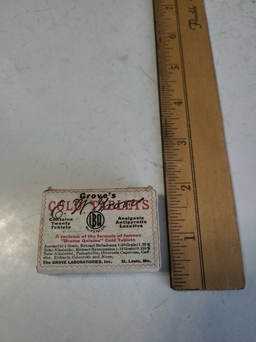 Vintage 1930S GROVES Cold Tablets - New in Package | eBay