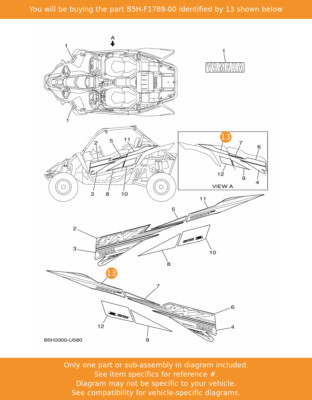 YAMAHA Graphic, B5H-F1789-00 OEM YXZ1000 | eBay UK