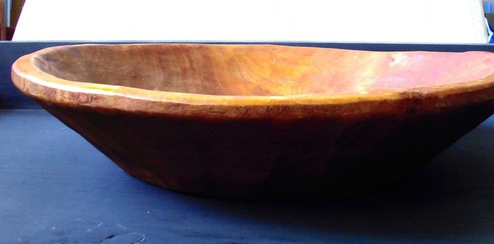 VTG Wild Cherry Chopped Carved Wood Dough - Chop Bowl/ Bill Day signed ...