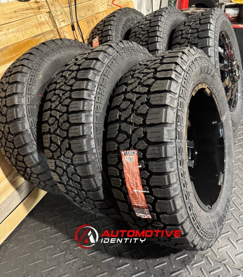 20" Fuel Blitz D675 Dually Wheels 27565R20 34" AT Tires 8X6.5 Dodge Ram ...