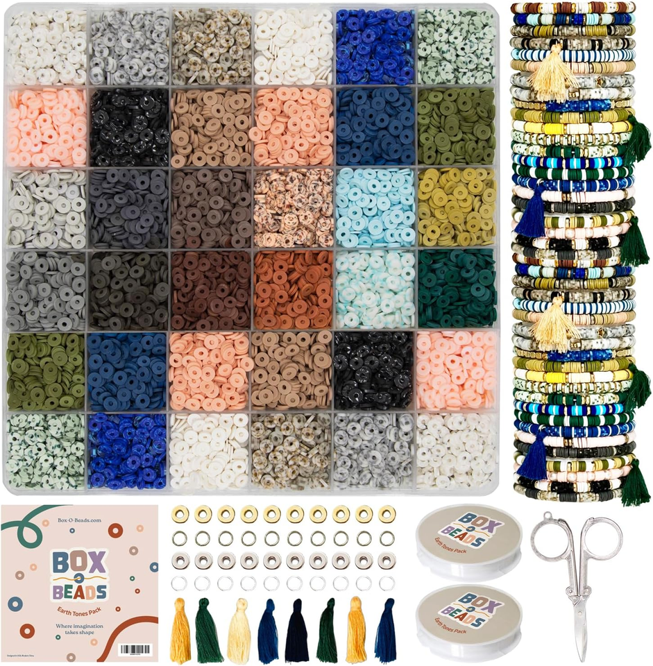 Box-O-Beads Clay Beads Bracelet Making Kit - 6000 Pieces for Jewelry ...