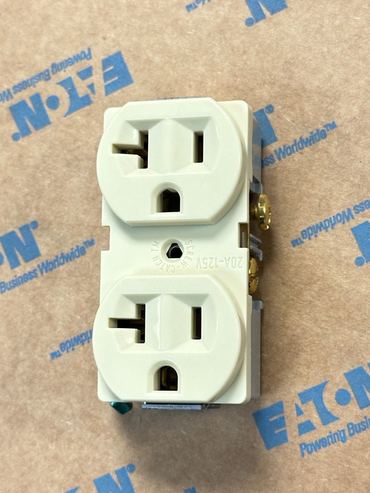 120 NEW Eaton Ivory Outlet Receptacle Raceway Panel Floor Box Mount 20A ...