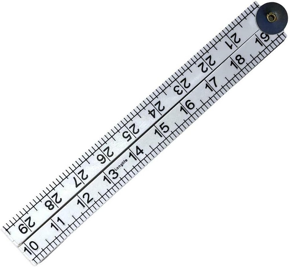 Folding Plastic Ruler 1m 3ft Easy to Read Metric Imperial Markings ...