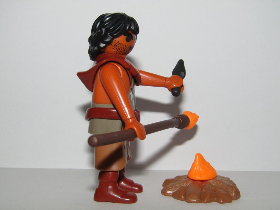 Playmobil Caveman Prehistoric with fire torch & campfire - C9 | eBay