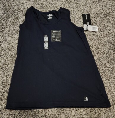 Carhartt Shirt Womens Blue Tank Top Work Workwear Sleeveless Force NWTS ...