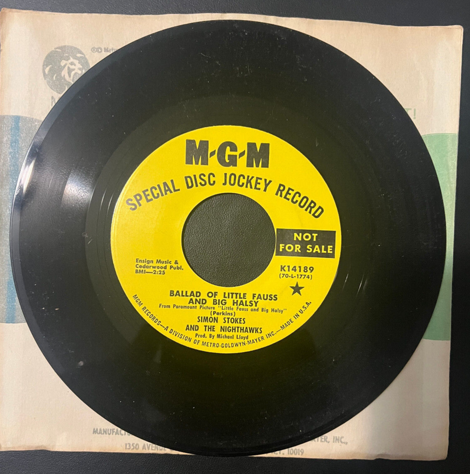 Simon Stokes And His Nighthawks Ballad Of Little Fauss 45 Vinyl 1970 NM ...
