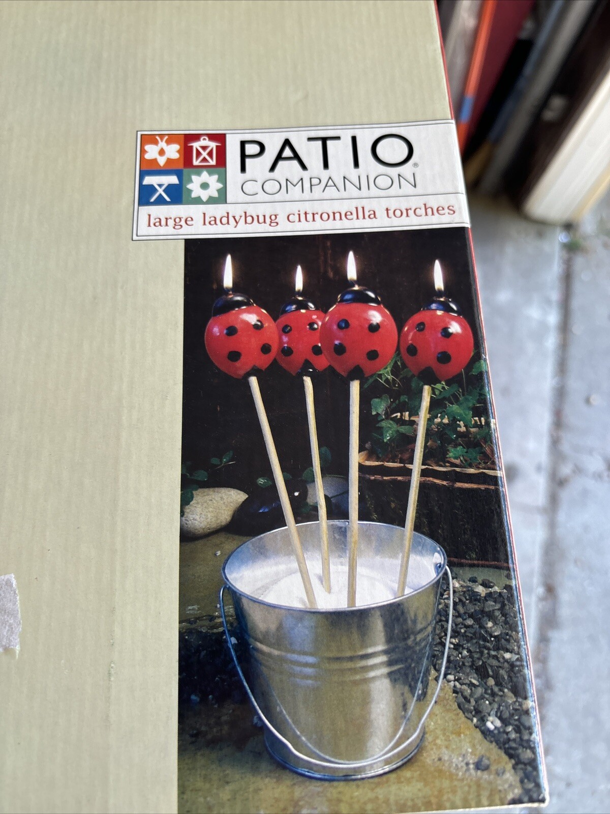 New Ladybug Patio Companion Mini Citronella Torches Package Of Four,12 ...